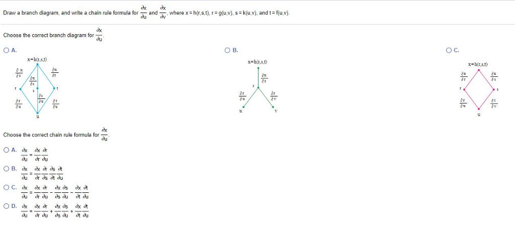 Solved Draw a branch diagram, and write a chain rule formula | Chegg.com