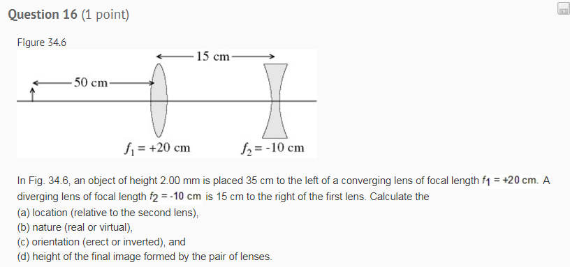 Solved An object of height 2.00 mm is placed 35 cm to the | Chegg.com