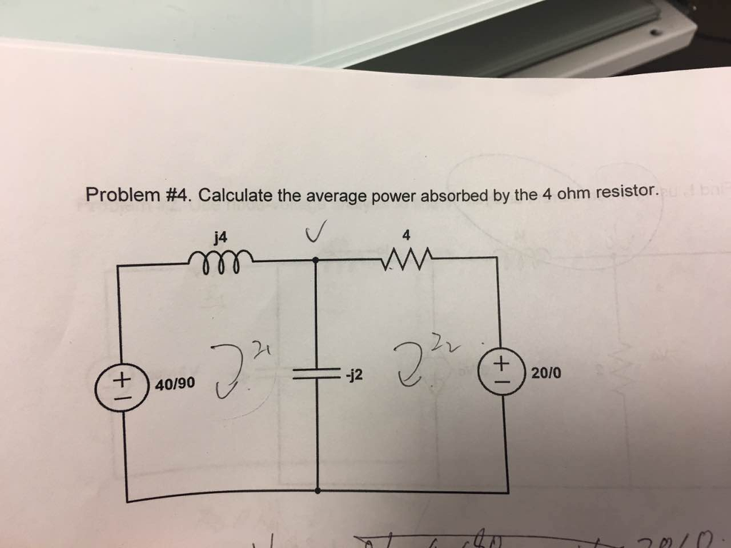Solved Calculate the average power absorbed by the 4 ohm | Chegg.com