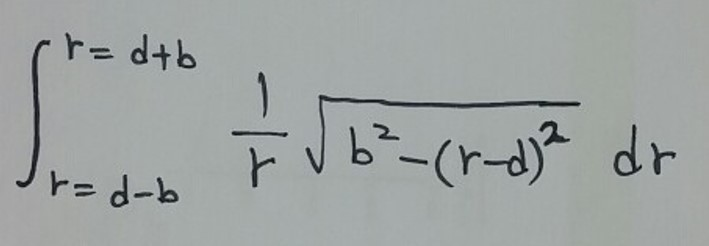 Solved Solve the integration. Integral^r = d+b_r = d-b 1/r | Chegg.com