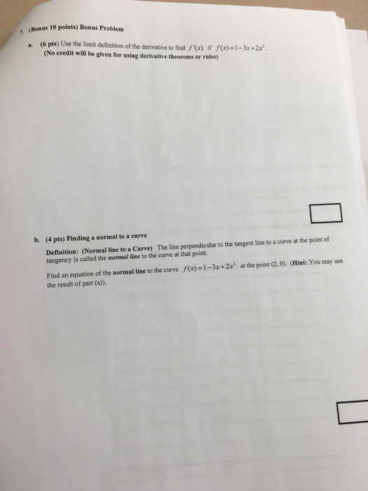 Solved Use the limit definition of the derivative to find | Chegg.com