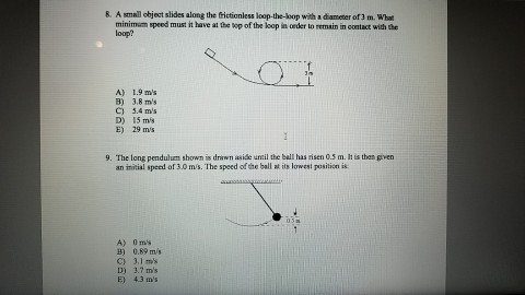 Solved: A Small Object Slides Along The Frictionless Loop-... | Chegg.com