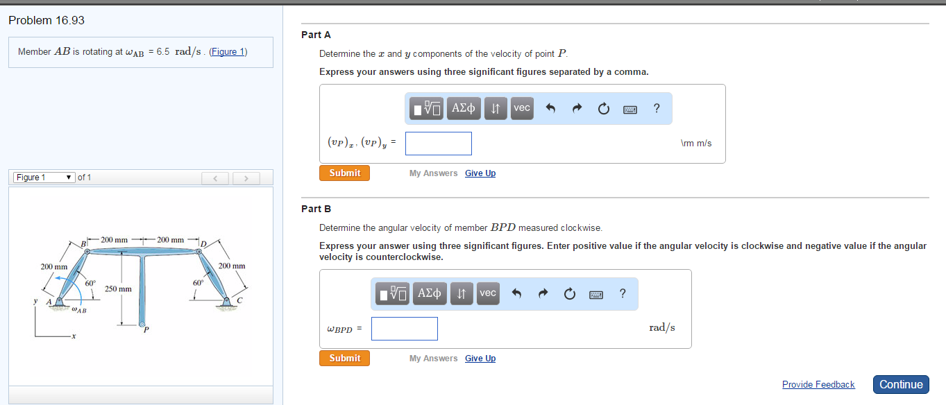 Solved Member AB is rotating at WAB = 6.5 rad/s. (Figure 1) | Chegg.com