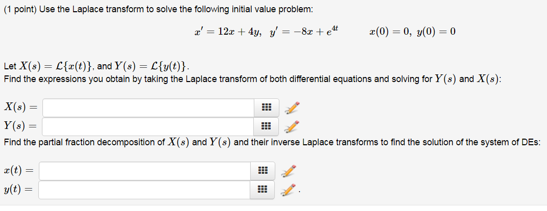 Solved Use the Laplace transform to solve the following | Chegg.com