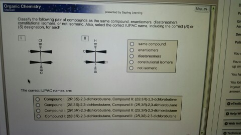 Solved Classify the following pair of compounds as the same | Chegg.com