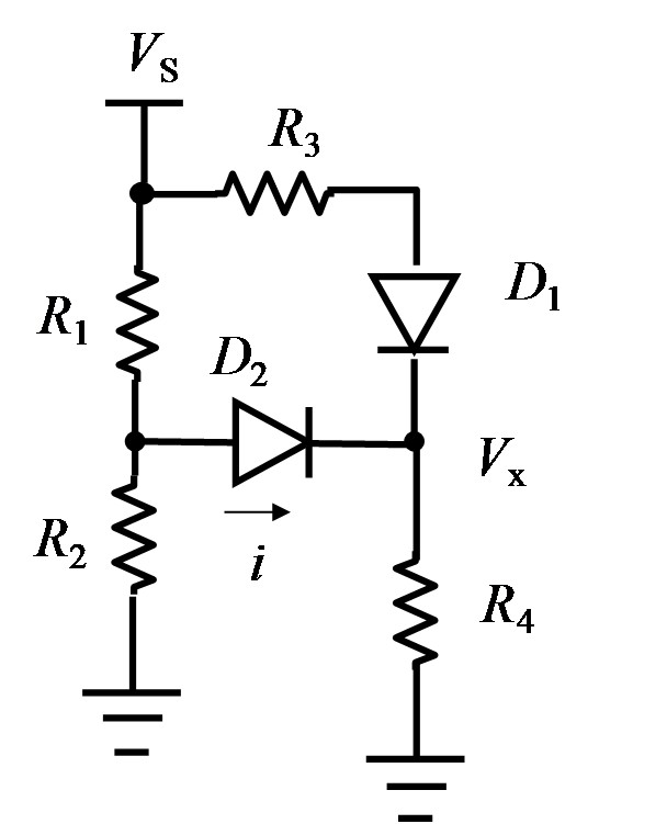 Solved The diodes in the circuit below have a turn-on | Chegg.com