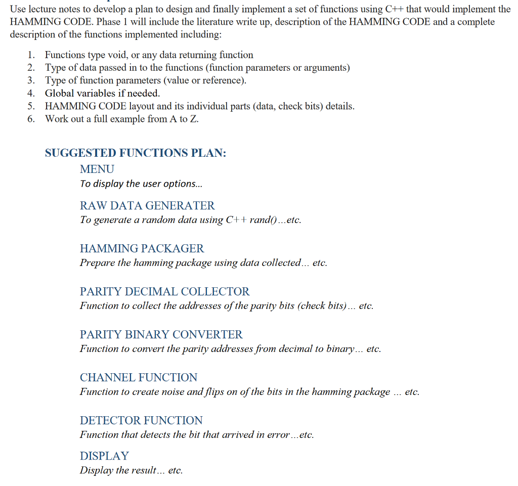 Solved Use Lecture Notes To Develop A Plan To Design And 1705