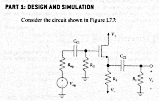 Solved Part 1 Design And Simulation Consider The Circuit 