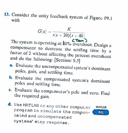 Solved 3. Consider the unity feedback system of Figure P9.1 | Chegg.com