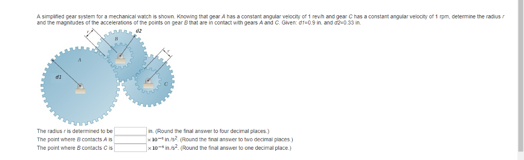 Solved A simplified gear system or a mechanical watch is | Chegg.com