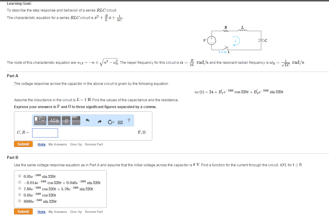 Solved To describe the step response and behavior of a | Chegg.com