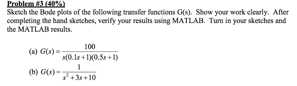 Solved roblem Sketch the Bode plots of the following | Chegg.com
