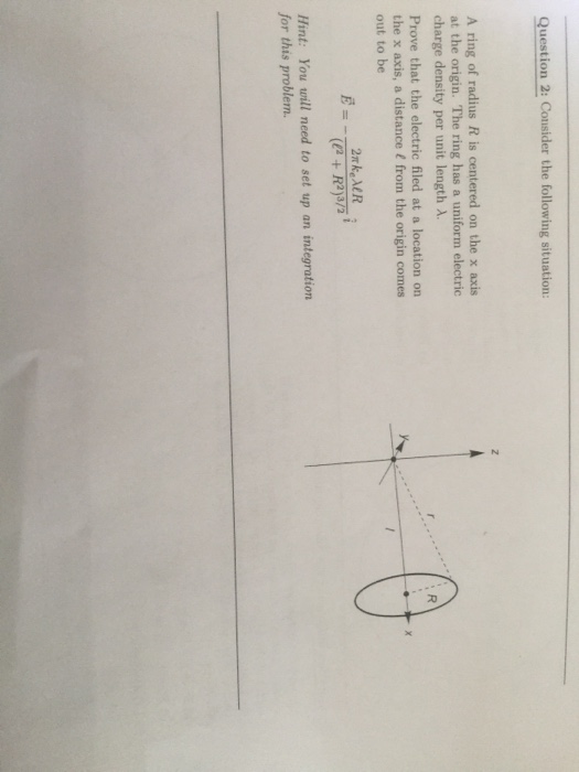 Solved Consider the following situation: A ring of radius R | Chegg.com