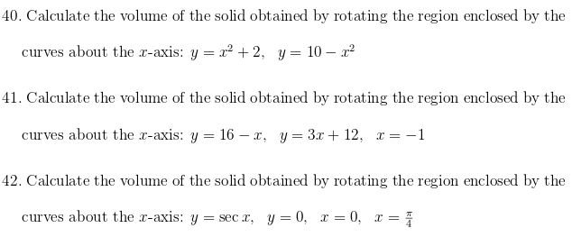 Solved Calculate the volume of the solid obtained by | Chegg.com