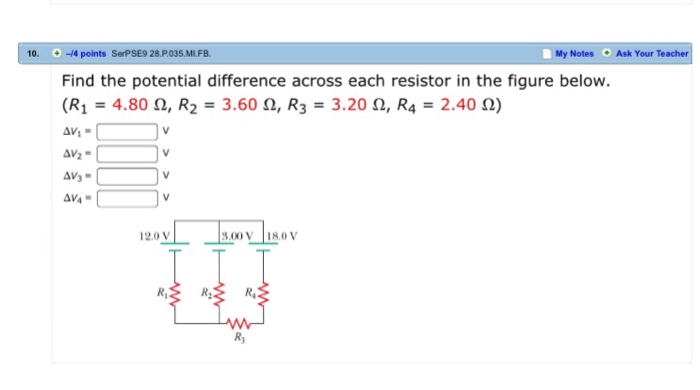 Solved Find the potential difference across each resistor in | Chegg.com