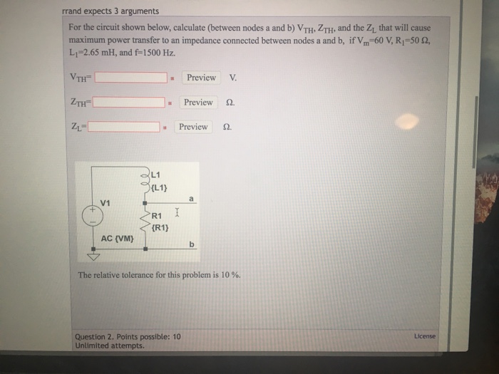 Solved For the circuit shown below, calculate (between nodes | Chegg.com