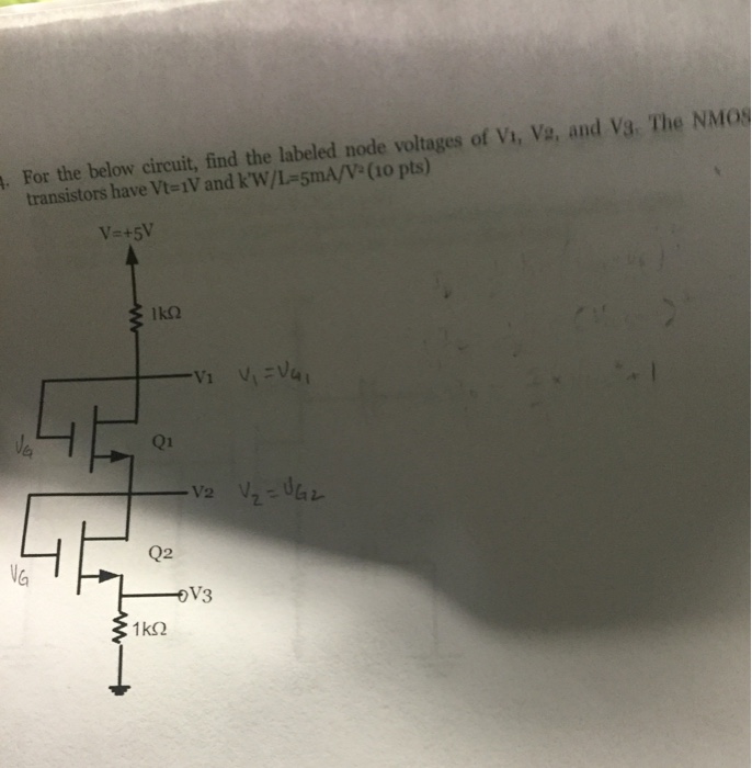 Solved For the below circuit, find the labeled node voltages | Chegg.com