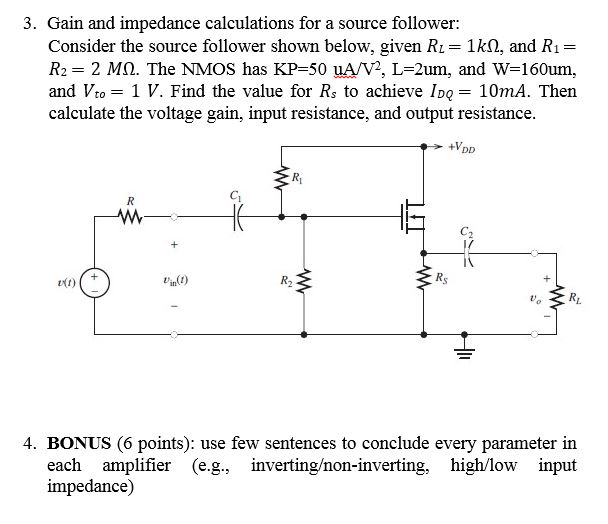 Solved Gain and impedance calculations for a source | Chegg.com