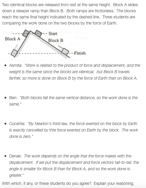 Solved Two identical blocks are released from rest at the | Chegg.com
