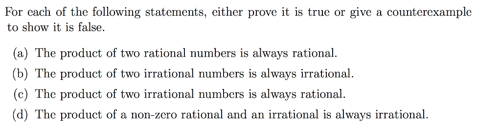 Solved For each of the following statements, either prove it | Chegg.com
