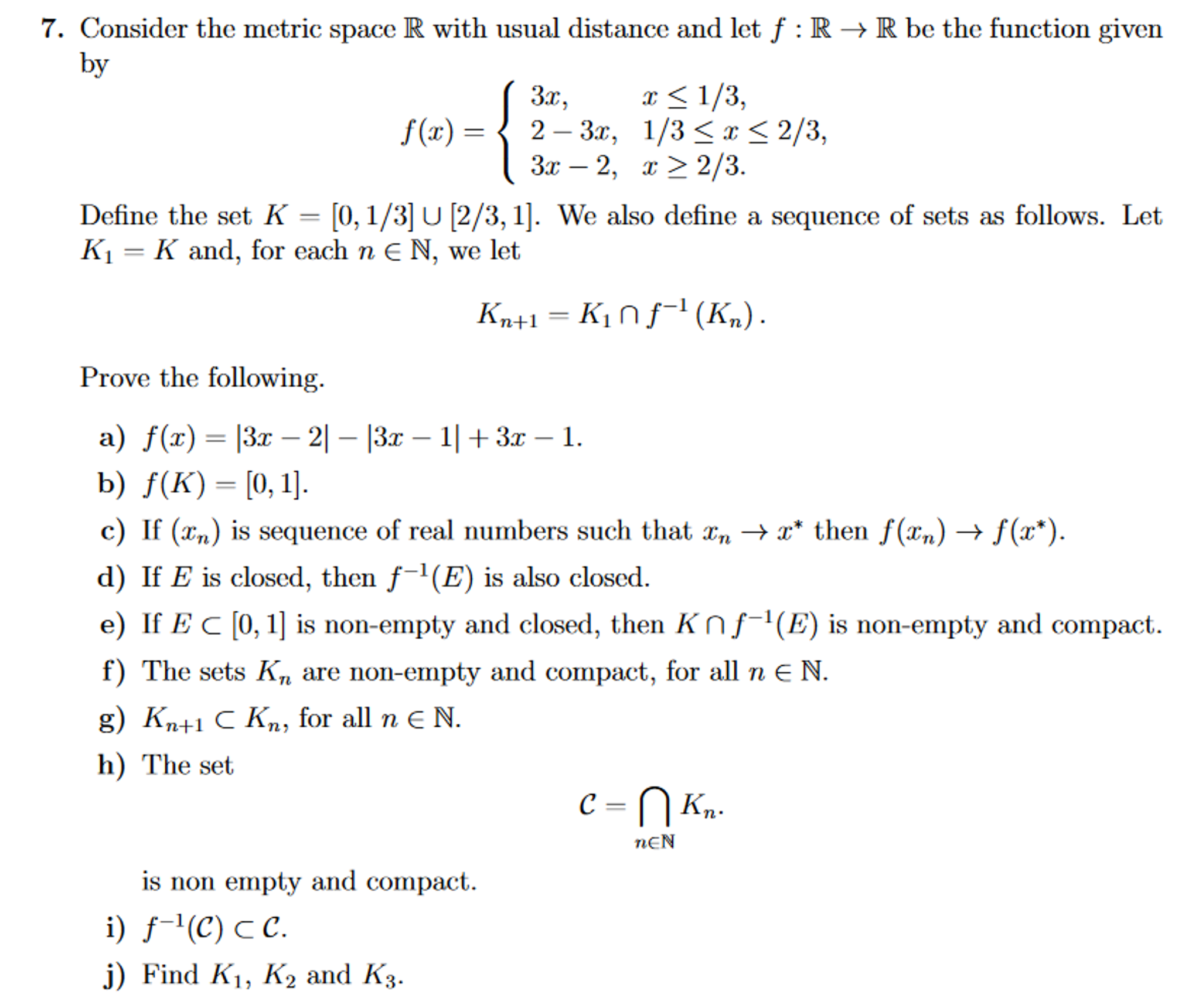 Solved Consider the metric space R with usual distance and | Chegg.com