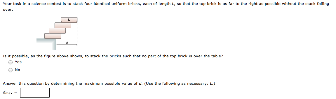 Solved Your task in a science contest is to stack four | Chegg.com