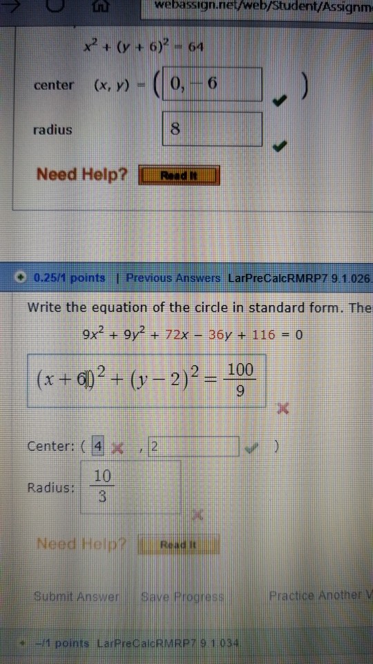 Solved write the equation of the circle in standard form. | Chegg.com