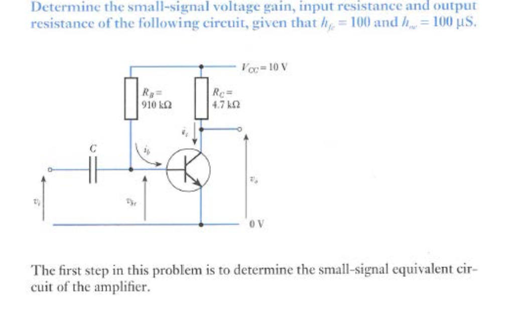 Solved Determine the small-signal voltage pun, input | Chegg.com
