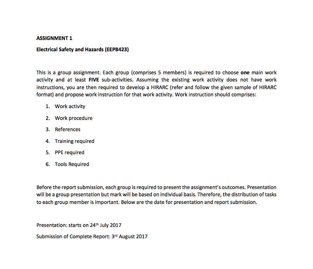 Solved This is a group assignment. Each group (comprises 5 | Chegg.com
