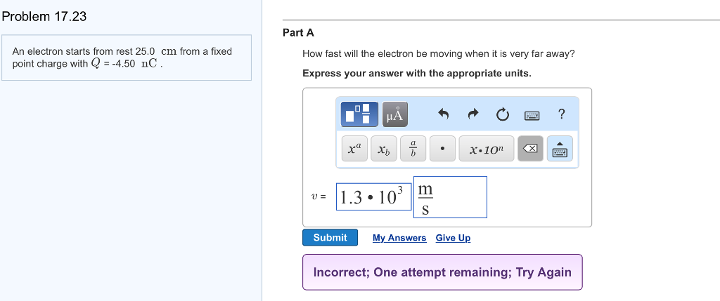 Solved An electron starts from rest 25.0 cm from a fixed | Chegg.com