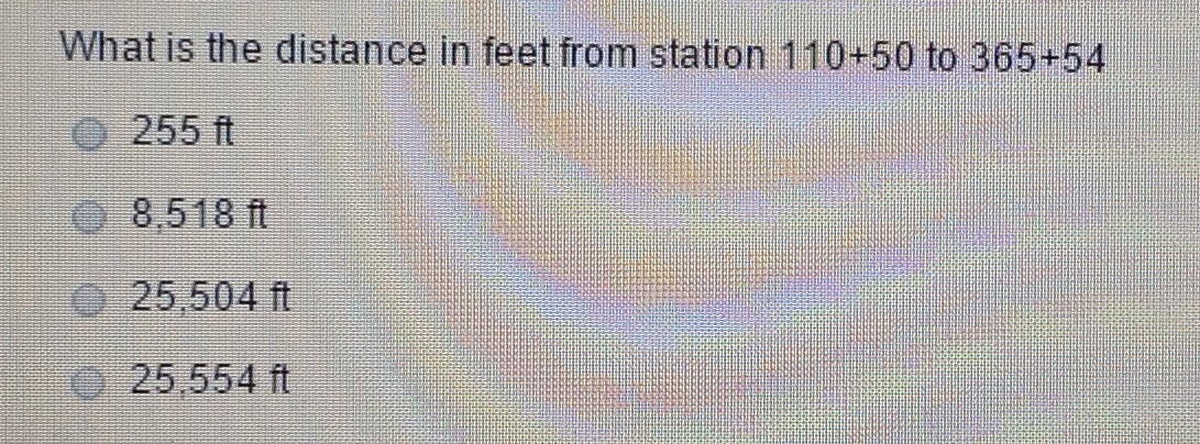 Solved What is the distance in feet from station 110 +50 to | Chegg.com