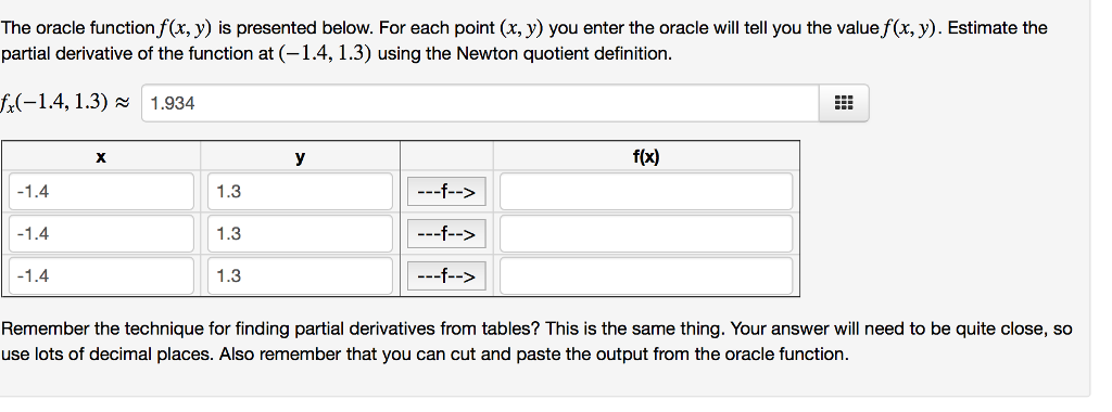 Solved The oracle function f(x, y) is presented below. For | Chegg.com