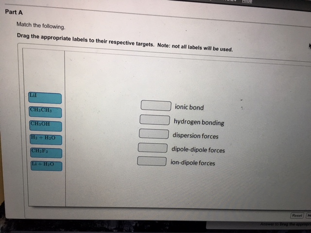 Solved Part A Match the following. Drag the appropriate | Chegg.com