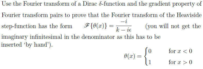 Solved Use the Fourier transform of a Dirac function and the | Chegg.com