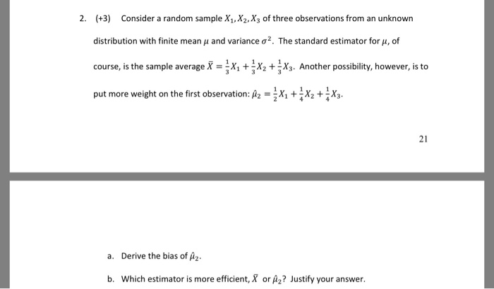 Solved Consider a random sample X1,X2,X3 of three | Chegg.com