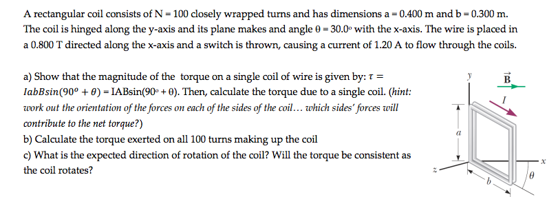 Solved A rectangular coil consists of N = 100 closely | Chegg.com