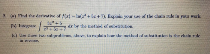 Solved Find the derivative of f(x) = ln(x^3 + 5x + 7). | Chegg.com