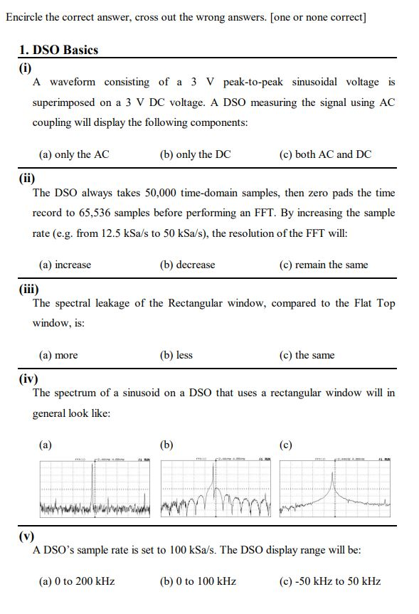 Solved Encircle the correct answer, cross out the wrong | Chegg.com