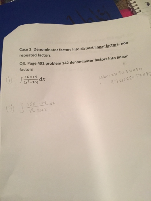 Solved Denominators factors into distinct linear factors-non | Chegg.com