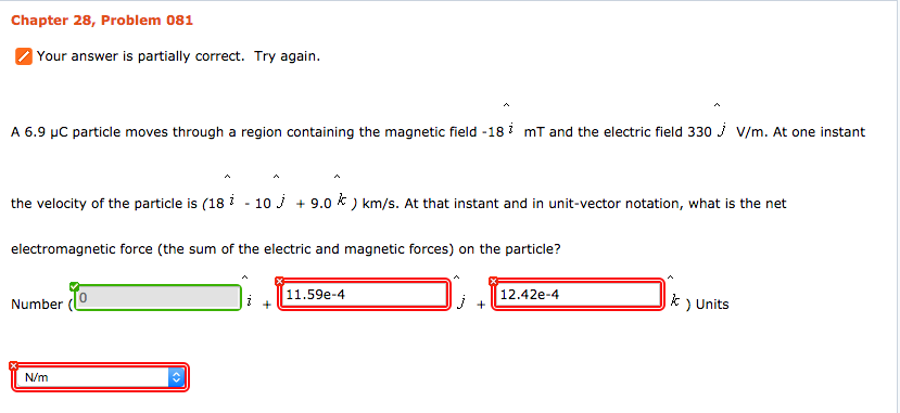 Solved A 6.9 mu C particle moves through a region containing | Chegg.com