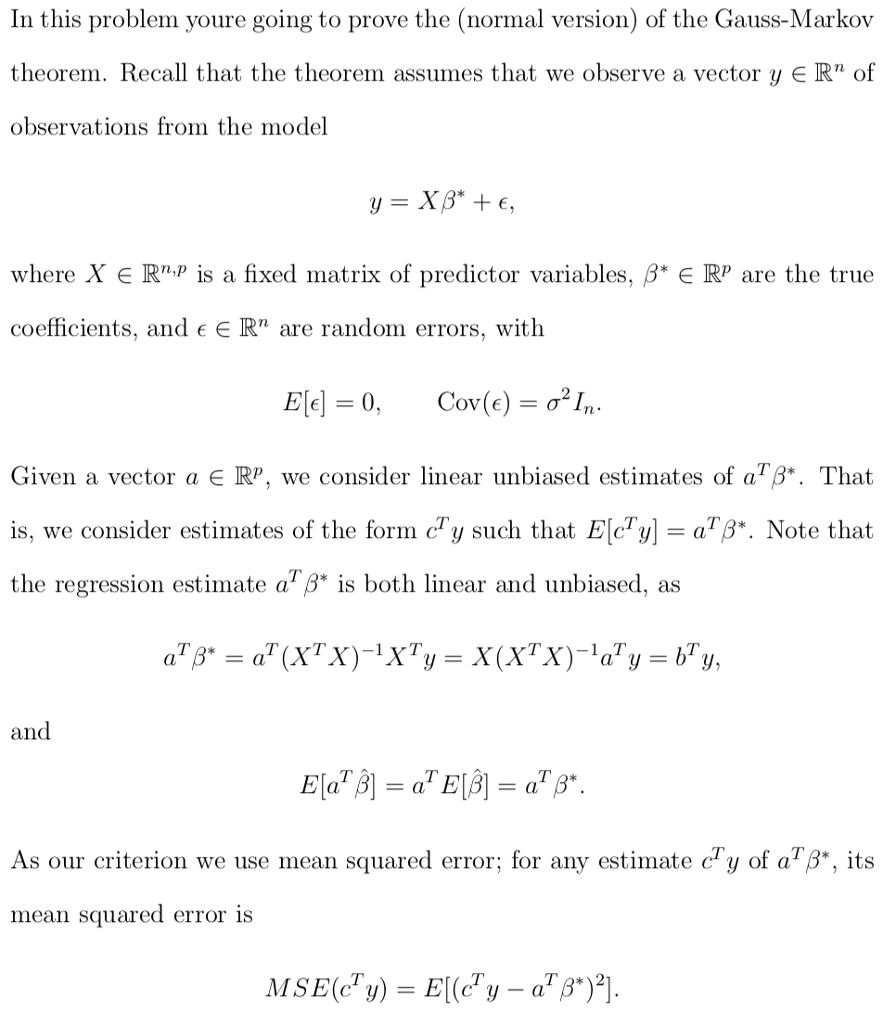 In this problem youre going to prove the (normal | Chegg.com