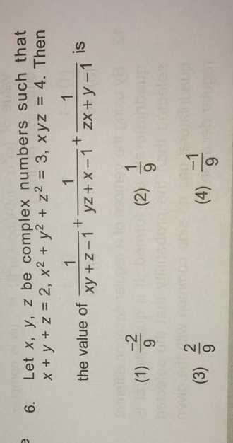 Solved Let x, y, z be complex numbers such that x + y + z = | Chegg.com
