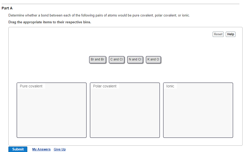 Solved Part A Determine whether a bond between each of the | Chegg.com