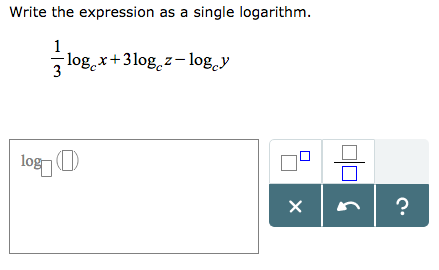 Solved Write the expression as a single logarithm. 1/3 log_c | Chegg.com