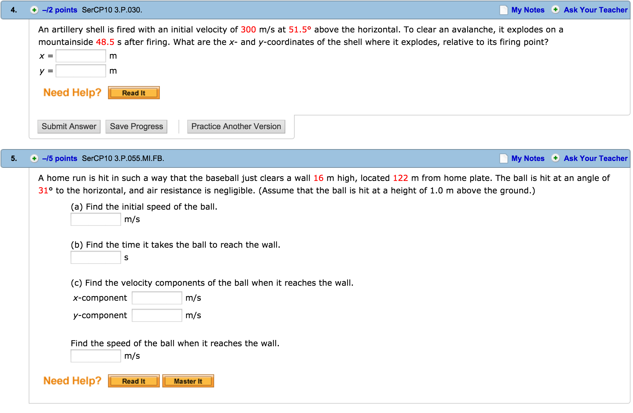 Solved An artillery shell is fired with an initial velocity | Chegg.com