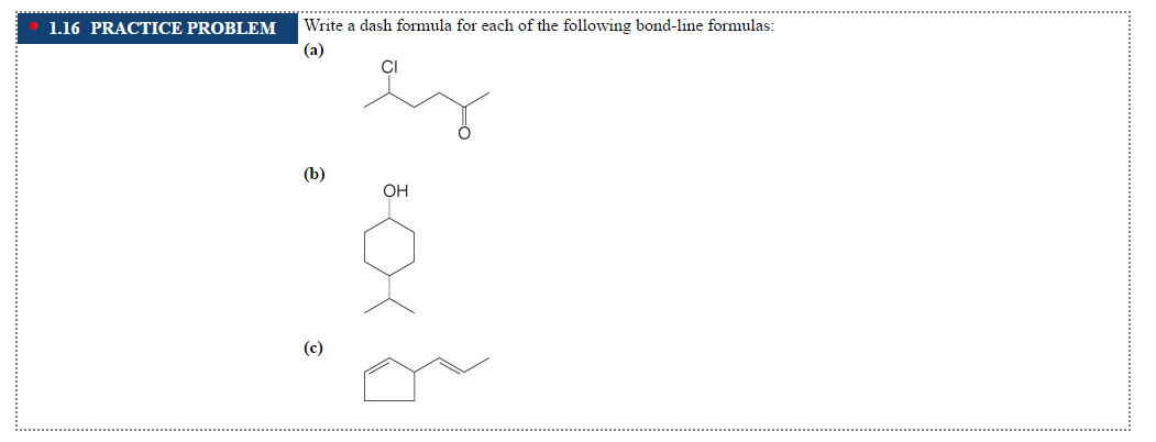 Solved Write a dash formula for each of the following | Chegg.com
