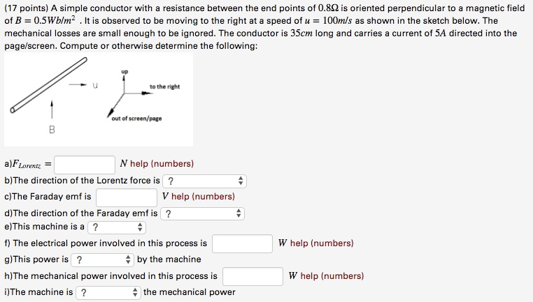 Solved (17 points) A simple conductor with a resistance | Chegg.com