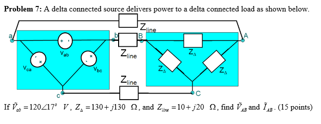 Solved: A Delta Connected Source Delivers Power To A Delta... | Chegg.com