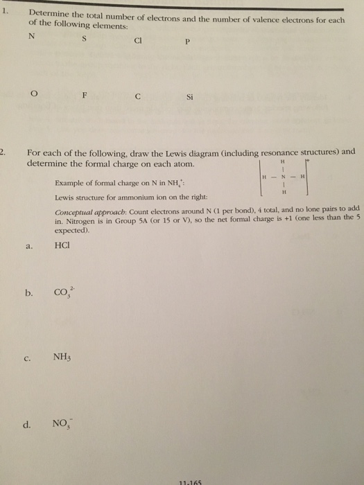 Solved Determine the total number of electrons and the- | Chegg.com