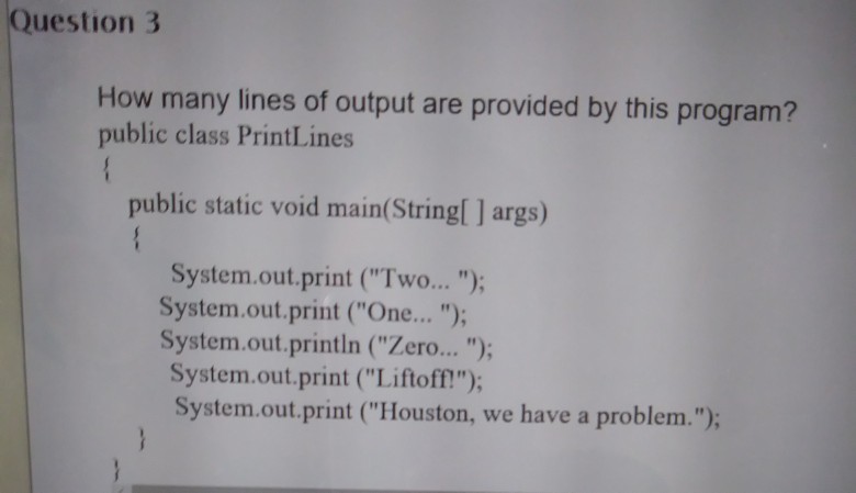 Solved How many lines of output are provided by this | Chegg.com